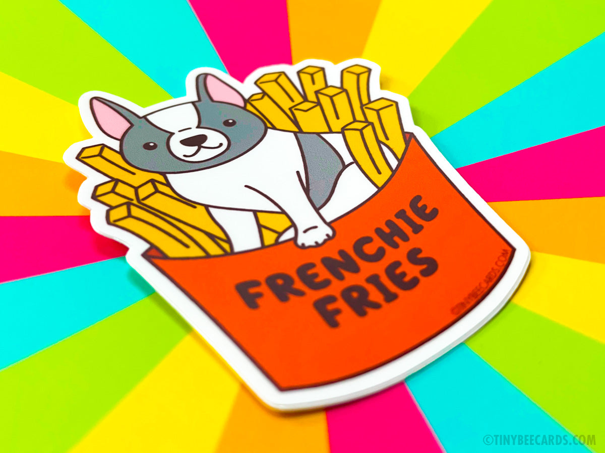 Frenchie Vinyl Sticker - Frenchie Fries – TinyBeeCards