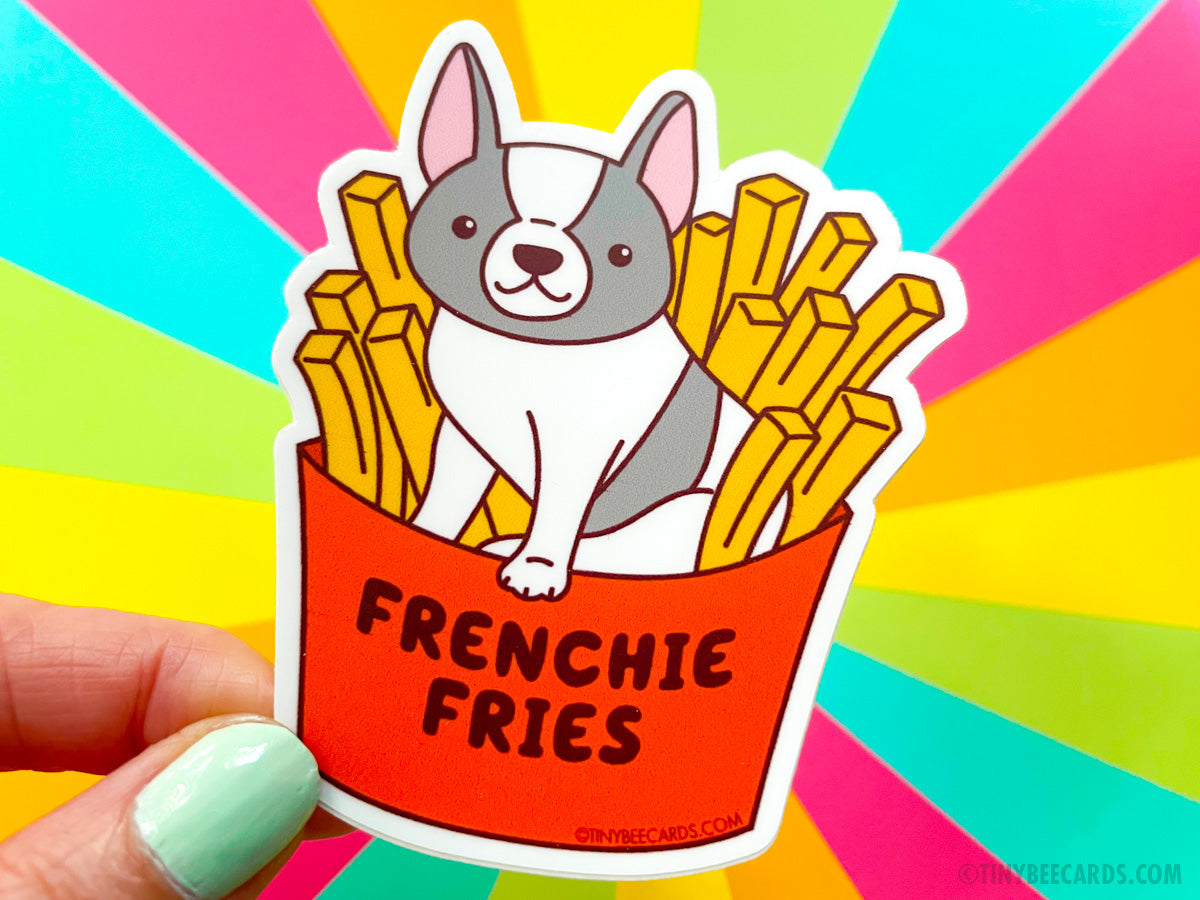 Frenchie Vinyl Sticker - Frenchie Fries – TinyBeeCards