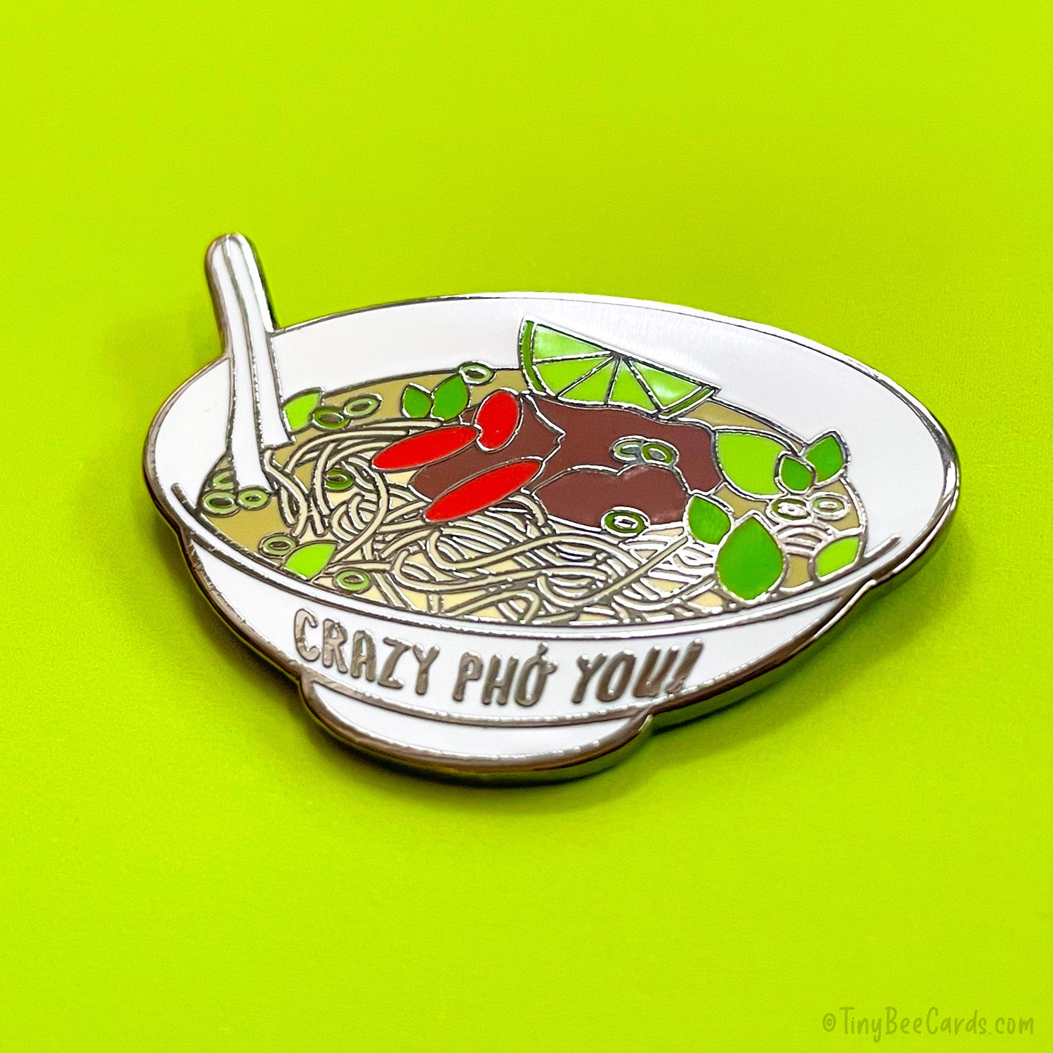 Pho Hard Enamel Pin "Crazy Pho You" – TinyBeeCards