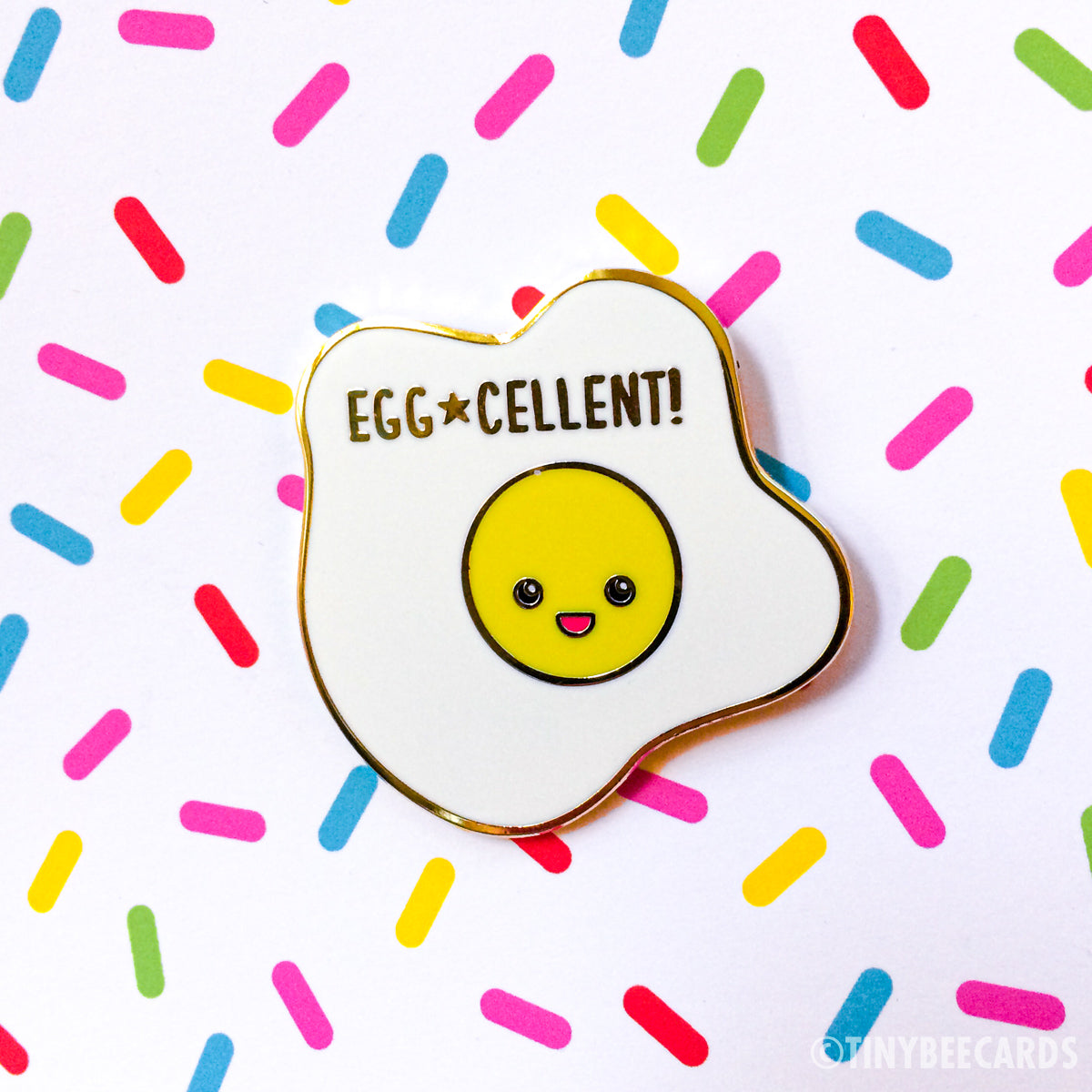 Egg-cellent Fried Egg Hard Enamel Pin – TinyBeeCards