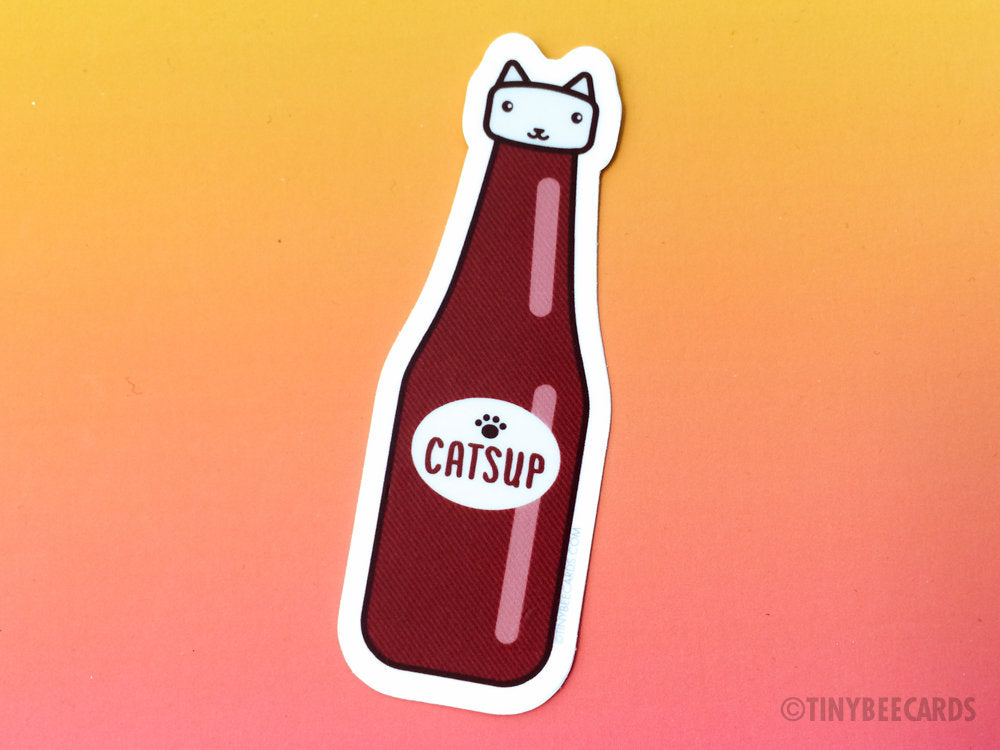Catsup Cat Vinyl Sticker – TinyBeeCards