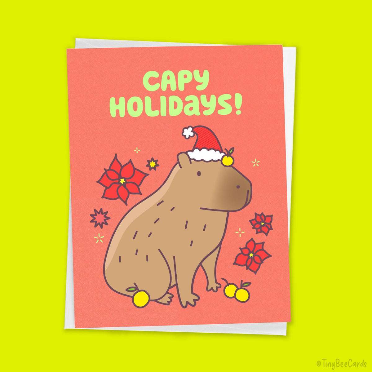 Capybara Christmas Card "Capy Holidays" – TinyBeeCards