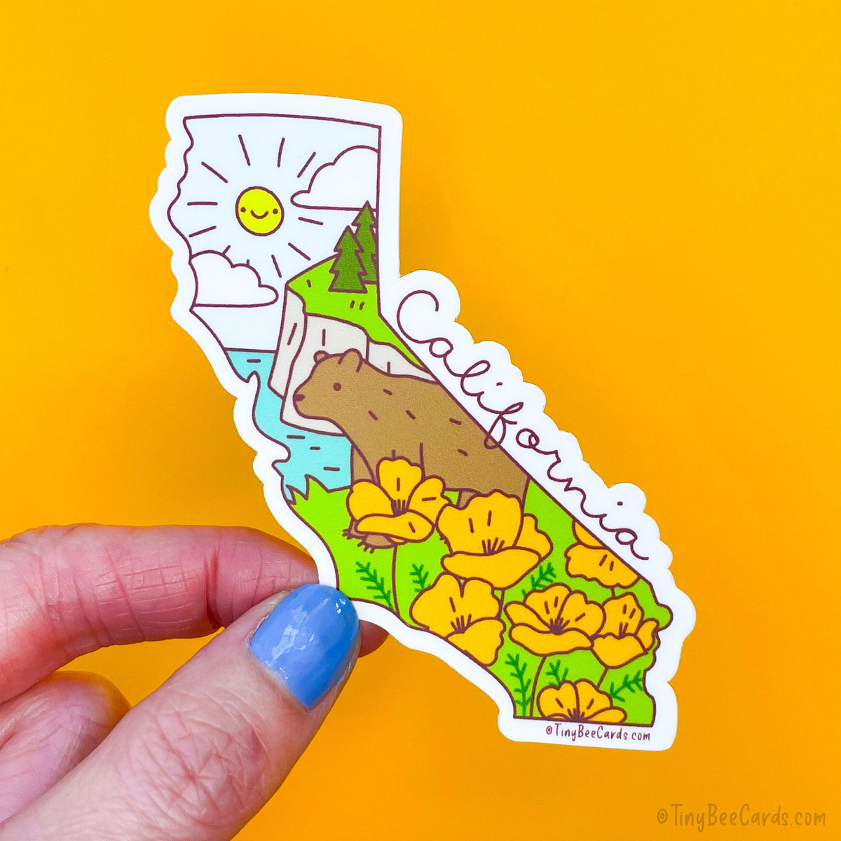 California State Vinyl Sticker – TinyBeeCards