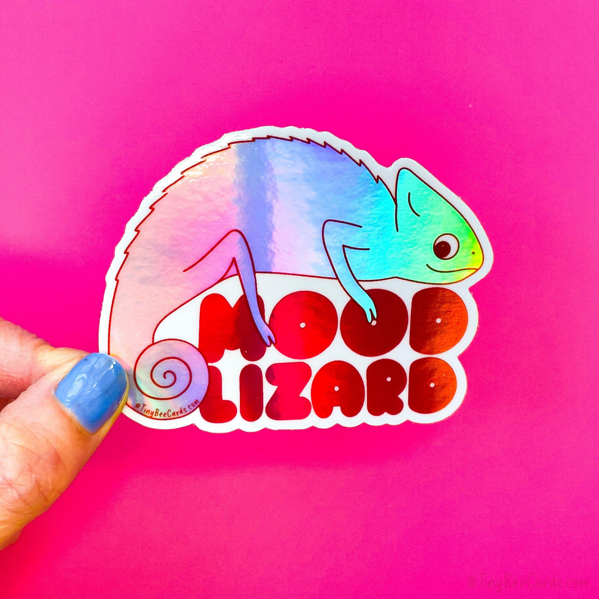 Chameleon Holo Sticker "Mood Lizard" – TinyBeeCards